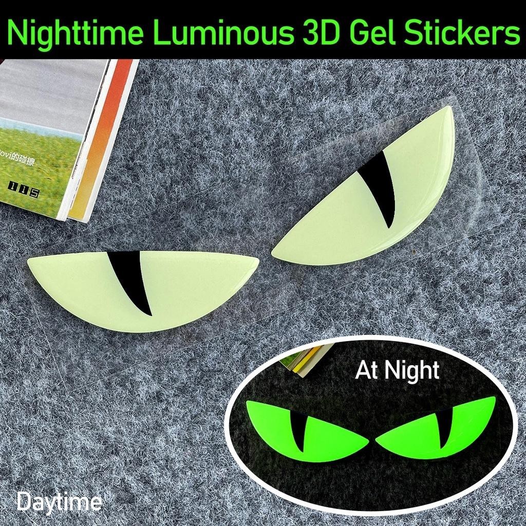 Devil Eyes Nighttime Luminous 3D Gel Stickers Decor Motorcycle Scooter ...
