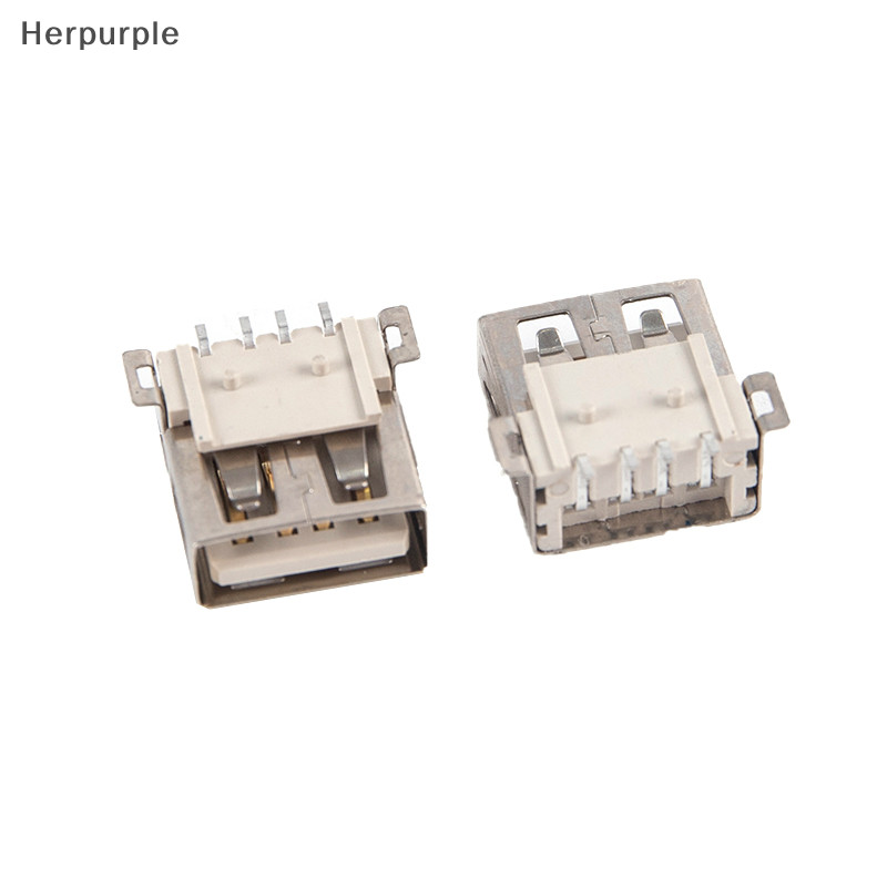 HER 10Pcs USB2.0 Type A Standard Port Female Solder Jacks Connector PCB Socket USB-A type SMT ...