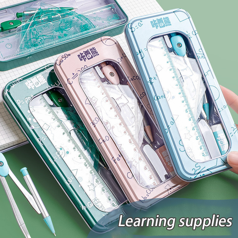 Students Use Ruler Compass Drawing Four-Piece Ruler Primary School ...