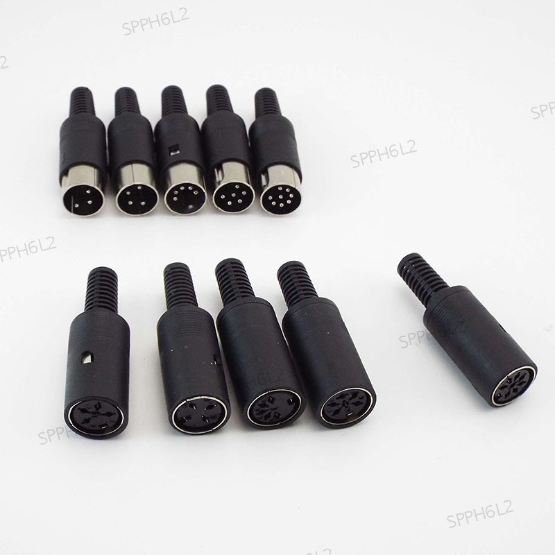 1pair DIN Male Female Plug Jack with Plastic Handle Keyboard Cable ...