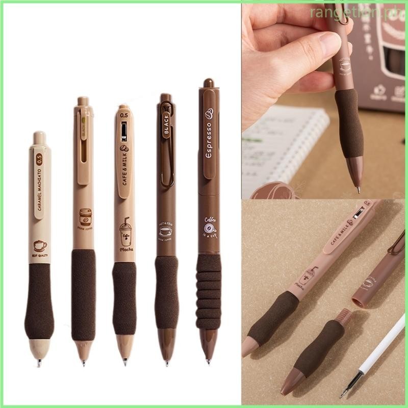 RAN 5Pcs Retractable Gel Pen 0 5mm Office Signing Pen Ergonomic Grip ...