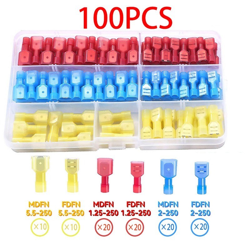 Nylon Fully Spade Type Insulated Quick Connector Crimp Wire Connection ...