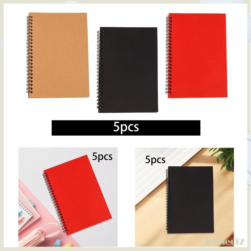 [Freneci2] 5Pcs Spiral Notebook 50 Sheets A5 Letter Notebook Coil ...