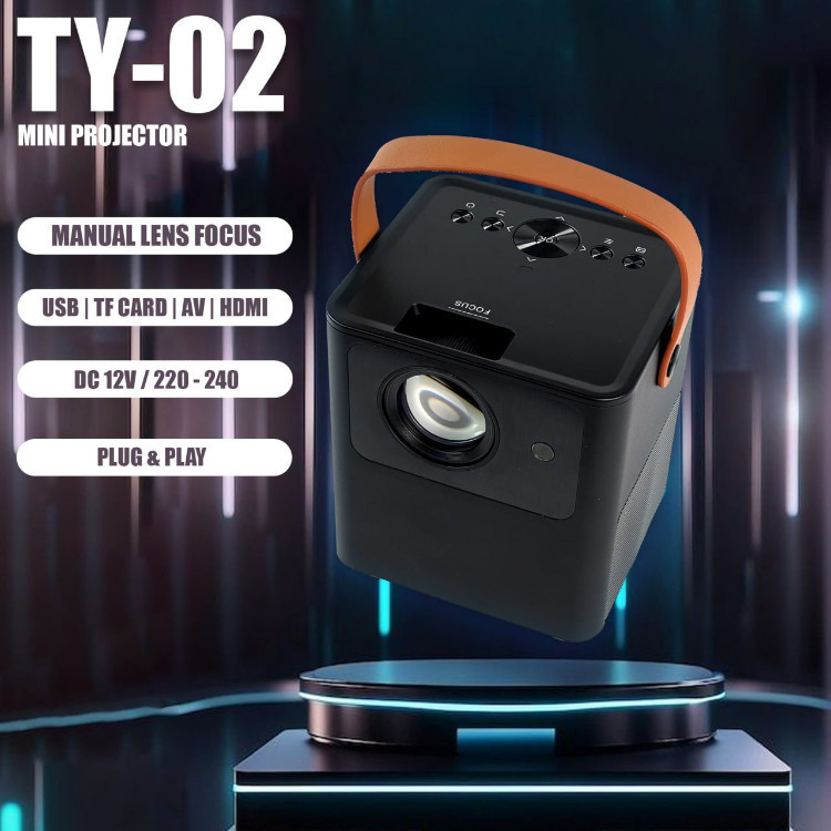 Portable projector manual focus Super Hi-Vision 1080P support screen ...