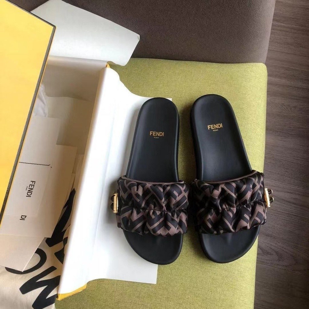 Fen Home Presbyopic Pleated Slippers Women Fashion One-word Presbyopic ...