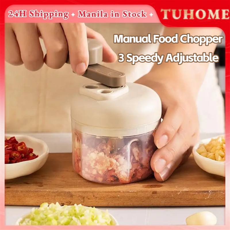 250ml Hand Chopper Manual Garlic Cusher 3 Speedy Adjustable Food ...