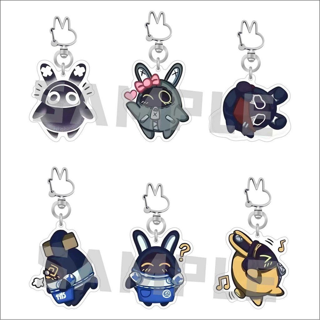 Zenless Zone Zero Bunbun Rabbit Acrylic Glue Laminated Keychain Pendant ...
