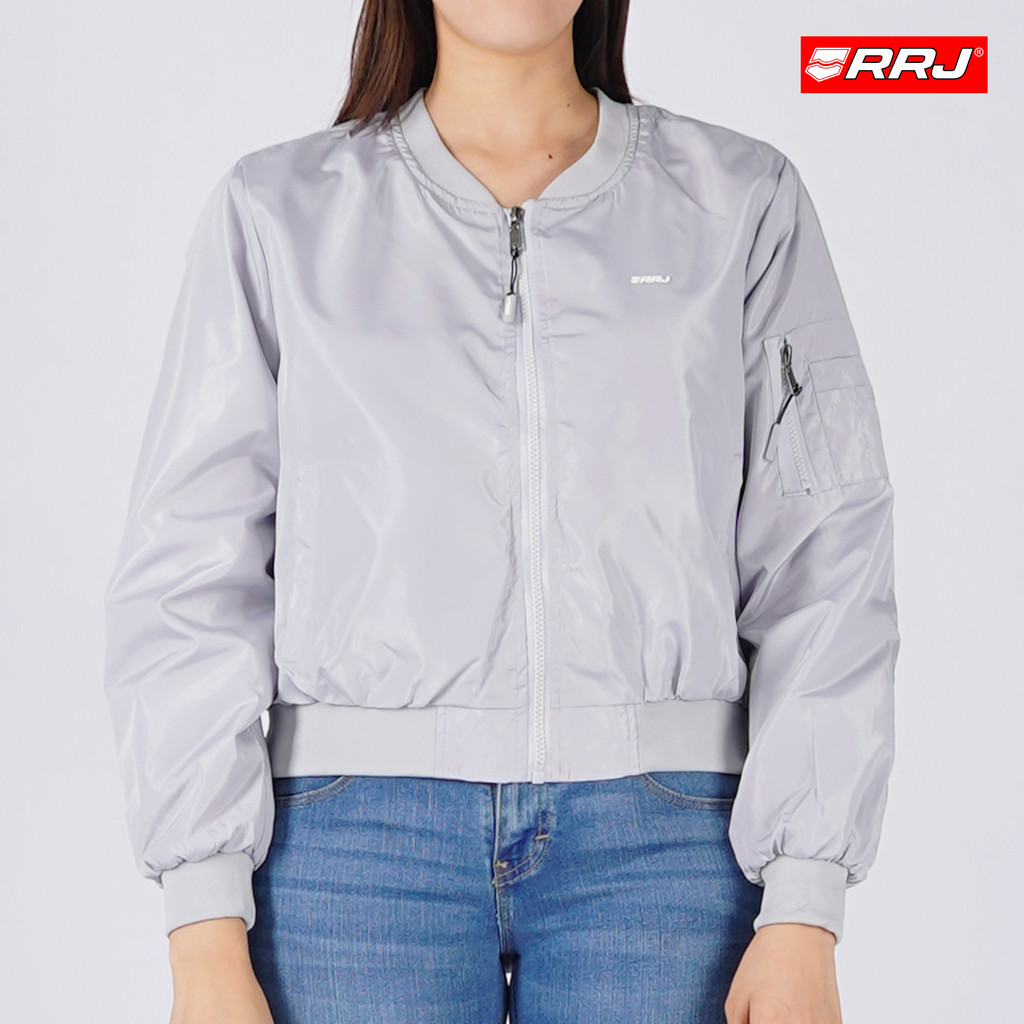 RRJ Ladies Basic Bomber Jacket Regular Fitting Nylon Fabric 140496 ...