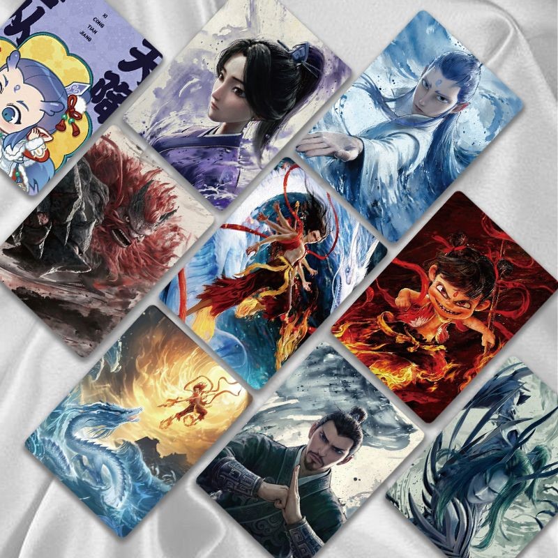 Nezha 2 Demon Boy Haunted Sea 55pcs Laser Small Cards Nezha Aobing 3 ...