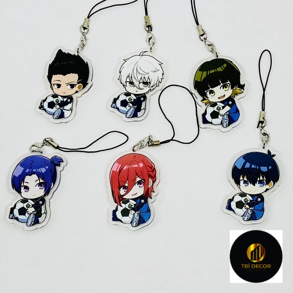 3cm BLUE LOCK phone strap mica acrylic hanging keychain anime chibi ...