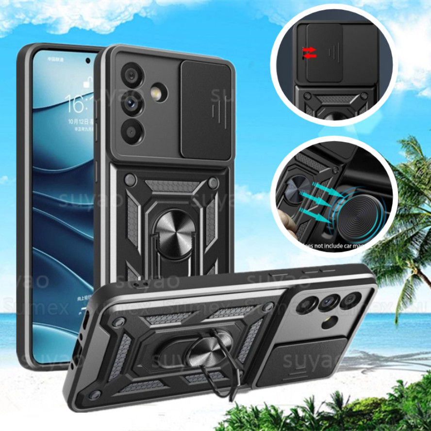 Shockproof Ring Stand Case for Samsung Galaxy A56 A36 A26 A16 A06 A17 A07 2025 4G 5G Push Pull ...