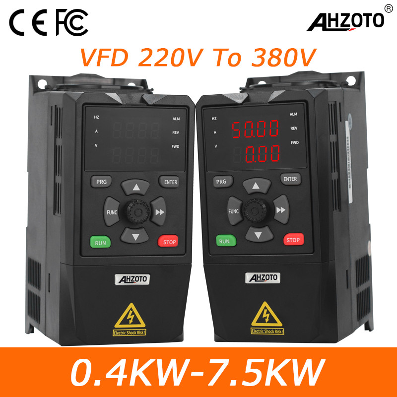 220V To 380V VFD LED Dual Display Three-phase Motor Speed Adjustable ...