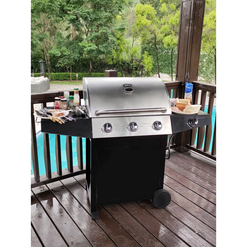 Villa Courtyard Gas Grill Large BBQ Rack Liquefied Gas Roasting Grill ...