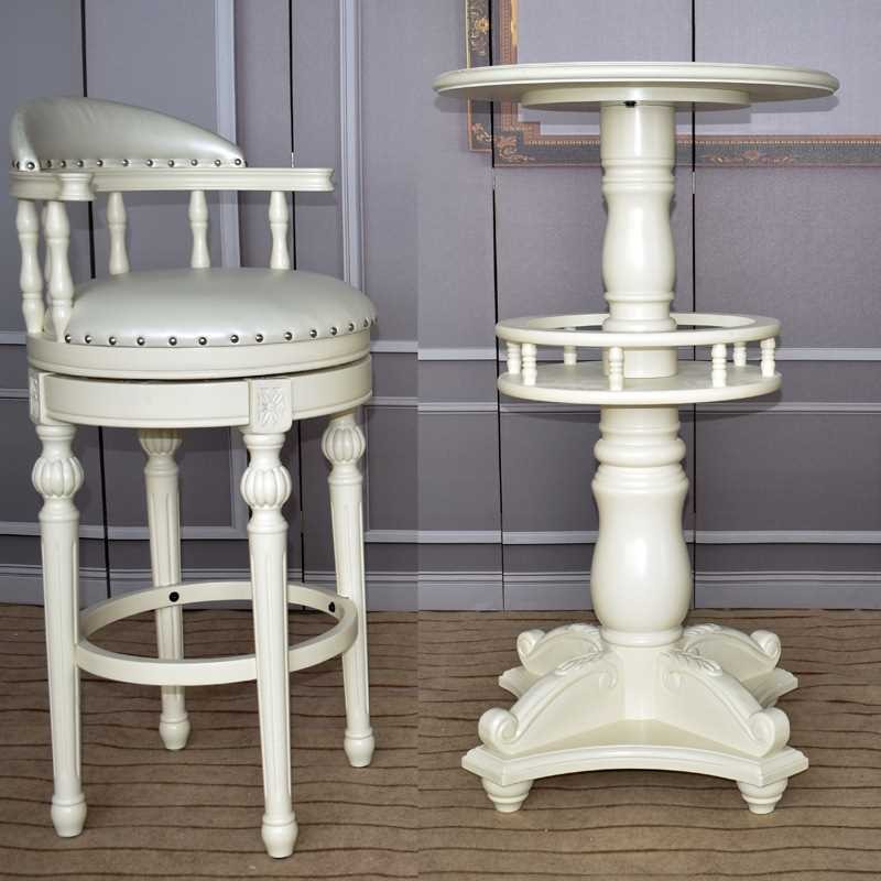 23T American Style Bar Stool Solid Wood European q Style Bar Chair ...