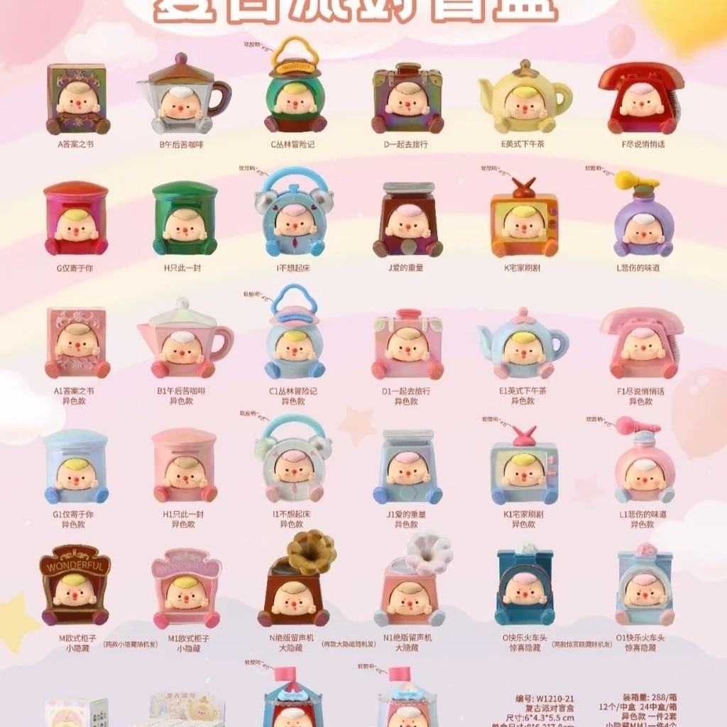 Vintage Party Blind Box First Batch New Cute Blind Box with Code Figure ...