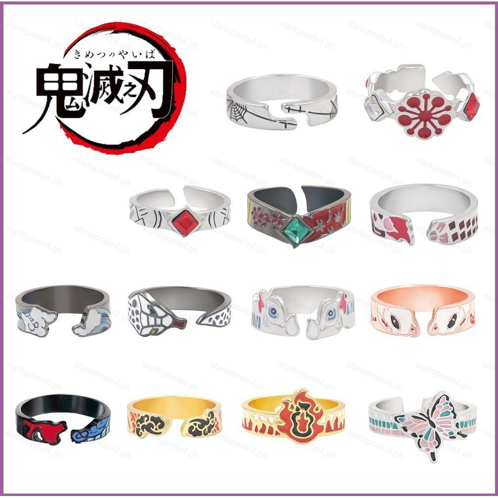 Demon Slayer Ring Anime Cosplay Finger Rings Fashion Jewelry Adjustable ...