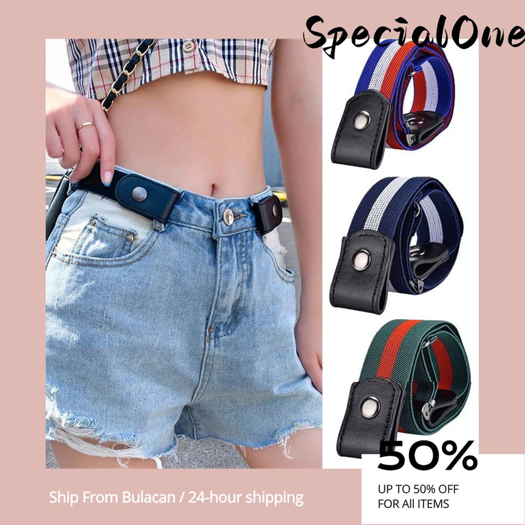 Adjustable Buckle-Free Canvas Belt Elastic Lazy Invisible Belt Women ...
