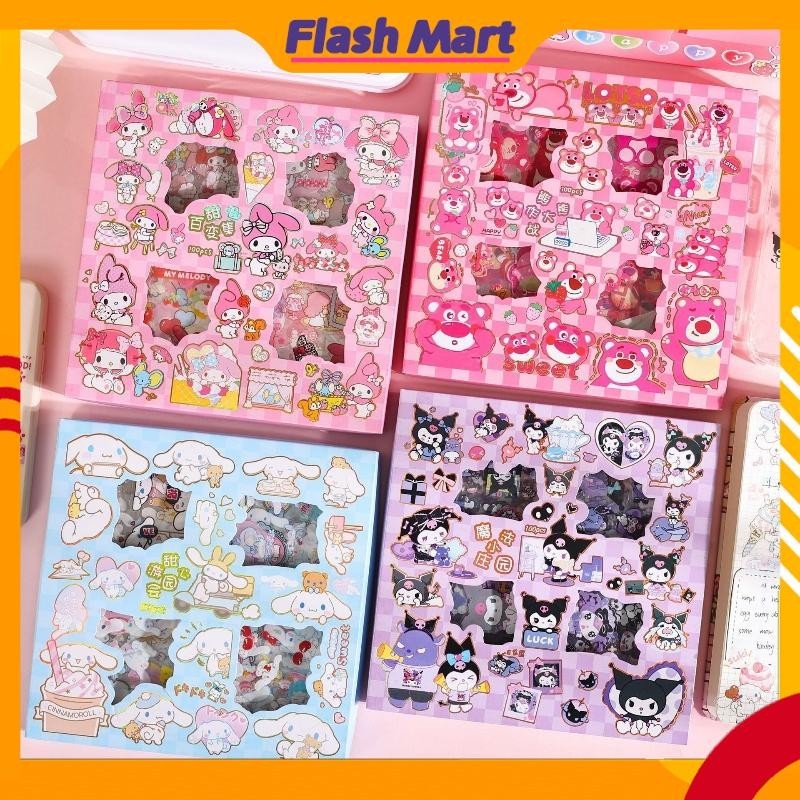 100 Sheets Of Sanrio Cute Cartoon Waterproof Pvc Stickers Creative ...