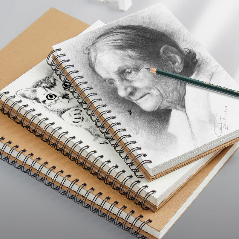 8K/A4/16K/A5 Double Spring Sketchbook Kraft Paper Sketchbook Children's ...