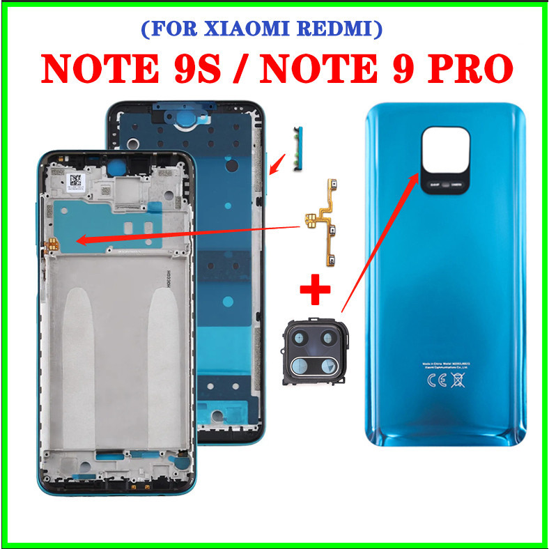 Battery Back Cover Glass Housing For Redmi Note 9S Note 9 Pro LCD Front ...