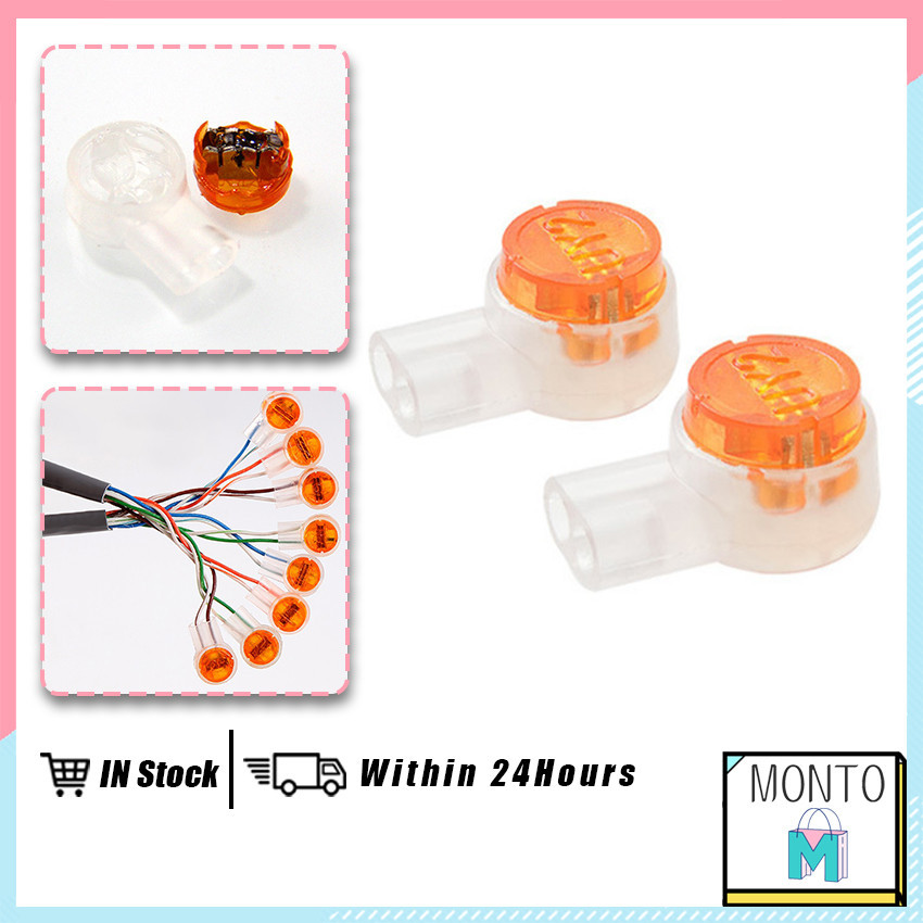 100pcs Plastic K2 Ports Gel Splice Uy Wire Connector Clear Orange Wire ...