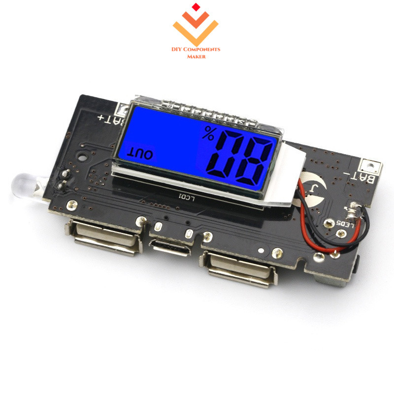 Dual USB 5V 1A 2.1A Mobile Power Bank 18650 Lithium Battery Charger PCB Module Board LCD Display ...