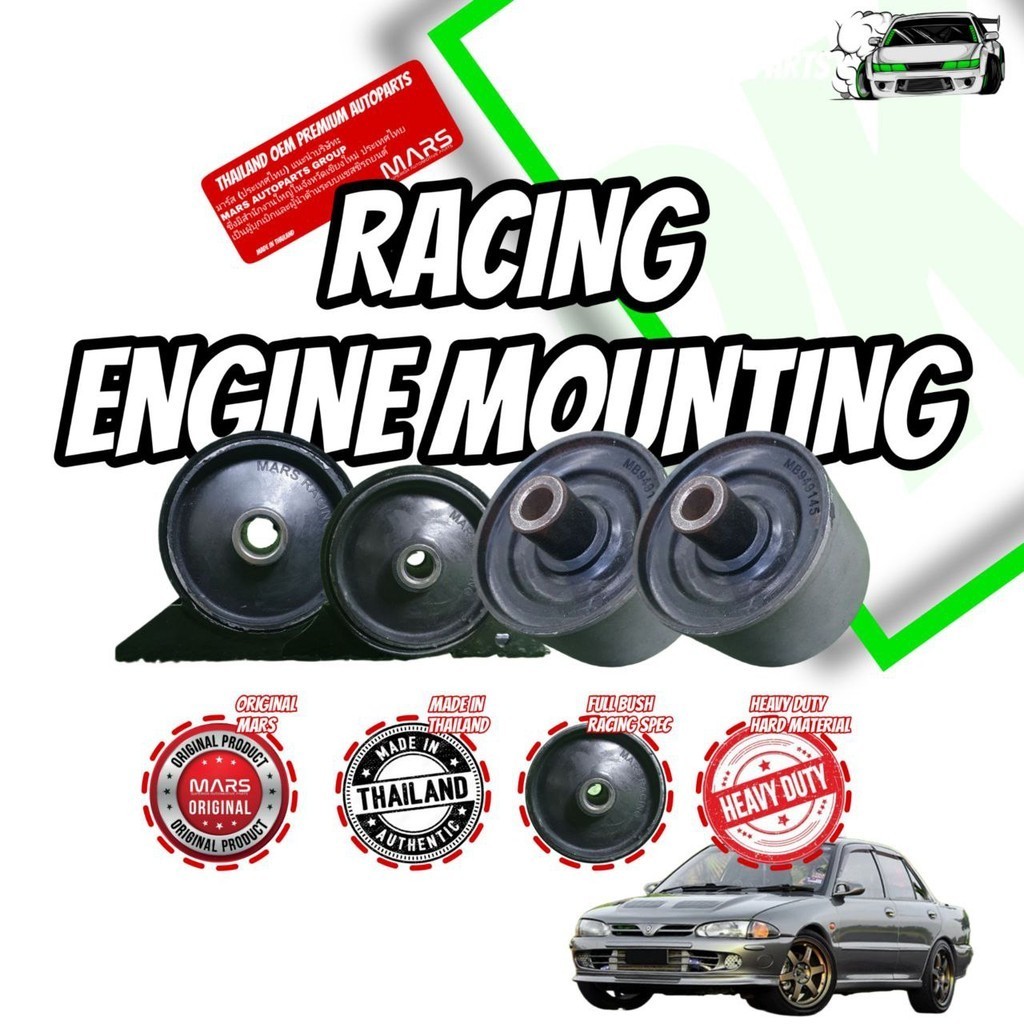 MARS FULL RUBBER RACING ENGINE MOUNTING WIRA / GSR / EVO 1,2,3 / STARIA ...