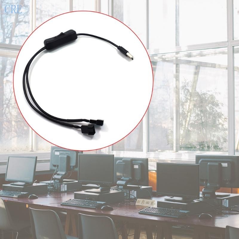 CRE PWM 5V USB to 3 4-Pin PC Fan Power Adapter Connector Cable 22AWG ...