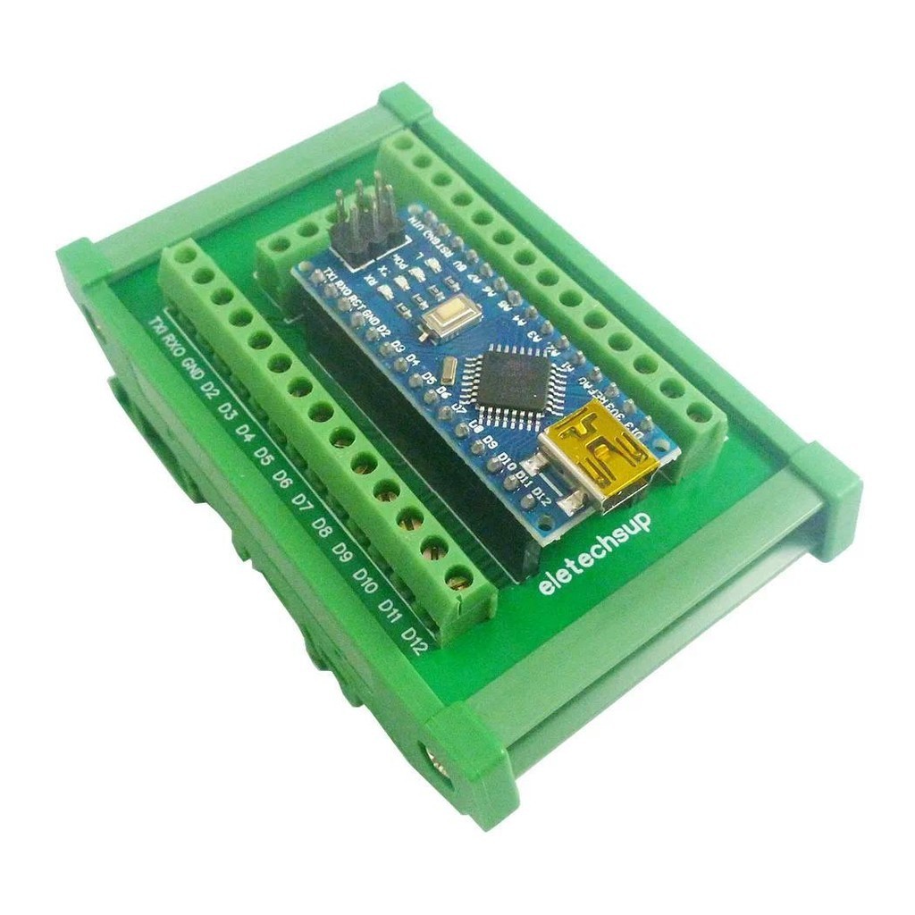 DIN Rail Mount Screw Terminal Block Adapter Module For Arduino NANO ...