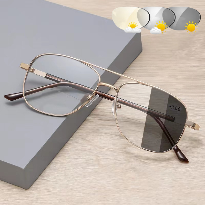 2 IN 1 Double vista Anti Rad Reading Eyeglasses progressive lens Far ...