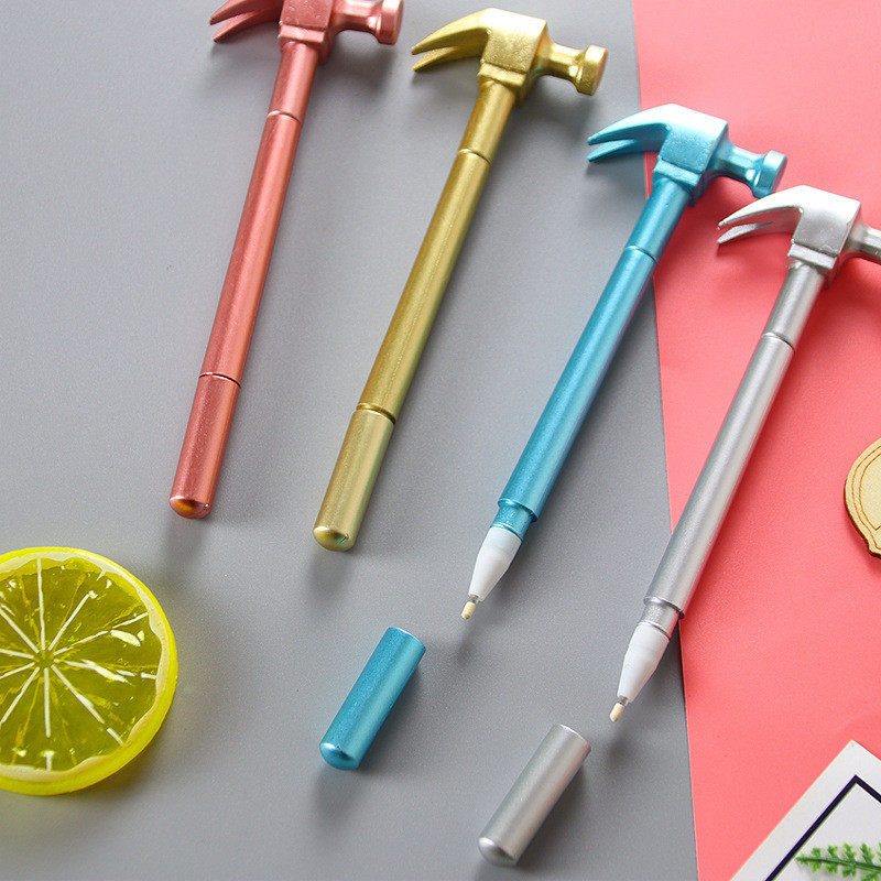 12 Pcs Creative Metallic Claw Hammer Gel Pens Set,Cute Hammer Shape ...