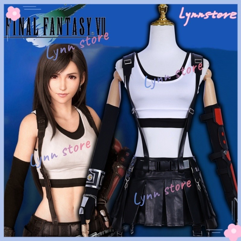 Final Fantasy VII Tifa Lockhart Cosplay Costume FF7 Women Tops Skirts ...