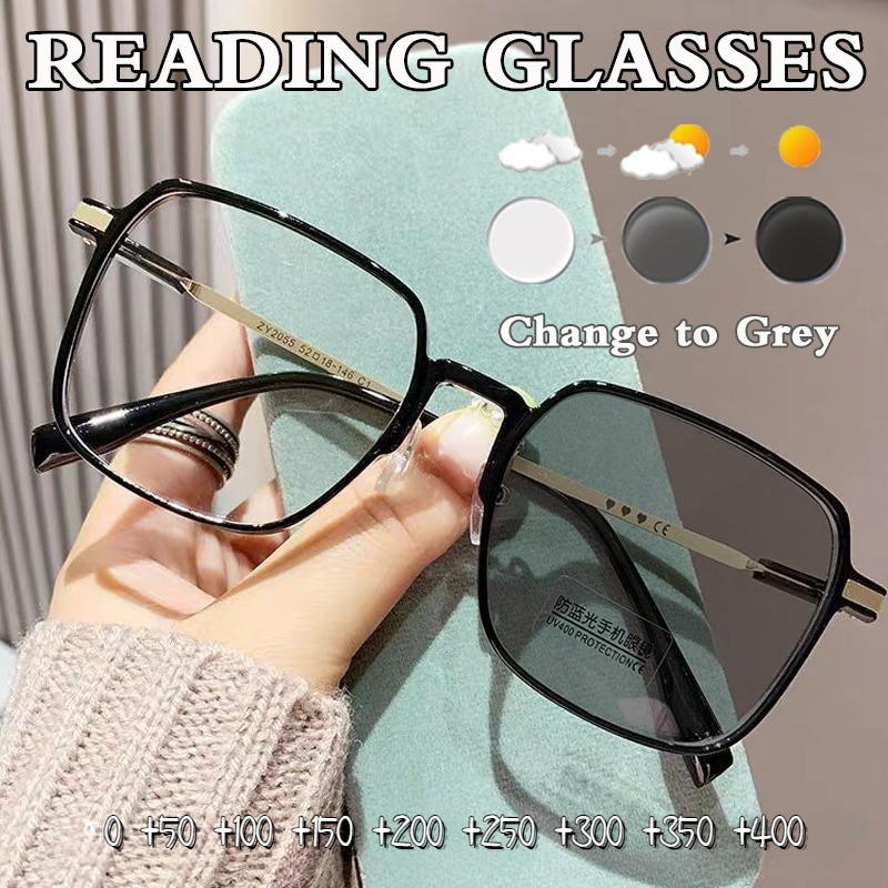 Graded Photochromic Reading Glasses for Women +50 +75 +125 +175 +225 ...