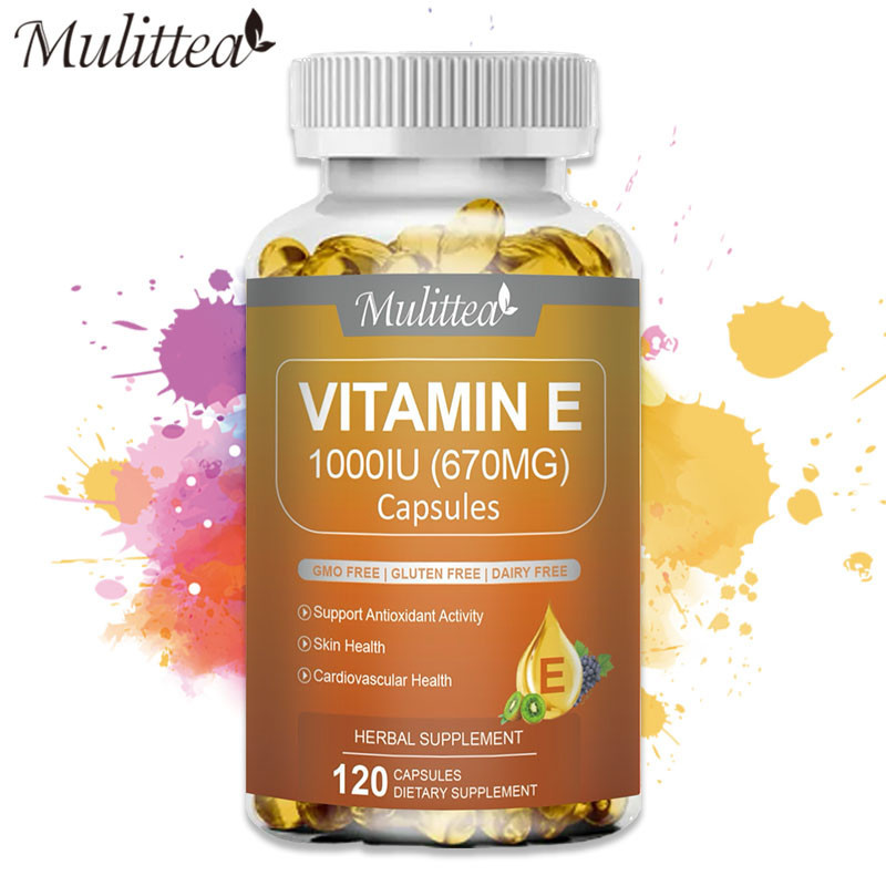 Mulittea Vitamin E 1000 IU Capsule Antioxidant Supplements for Skin ...
