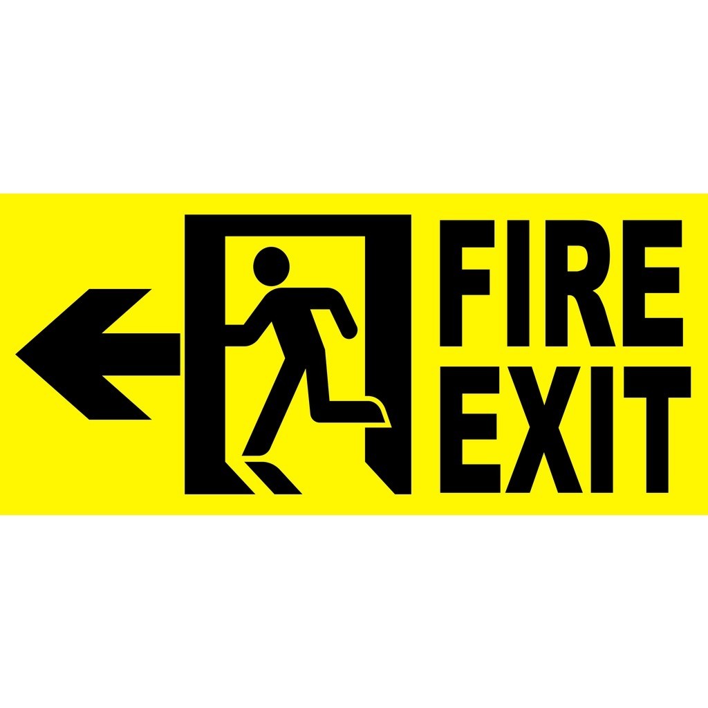 FIRE EXIT SIGN YELLOW BACKGROUND SIGN PVC TYPE | Shopee Philippines