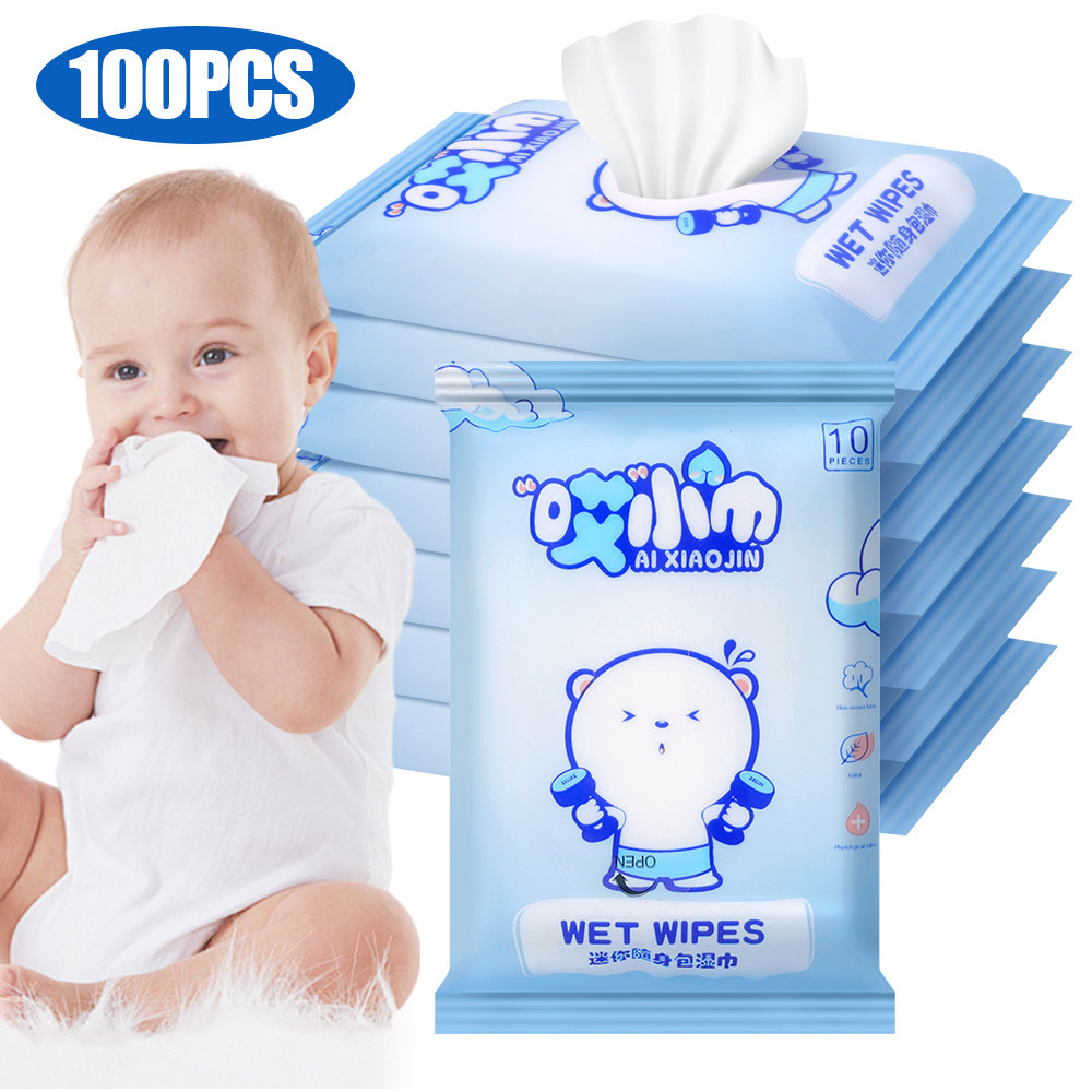 Mini Portable Baby Wipes / Disposable Soft Wet Tissue / Children Mouth ...