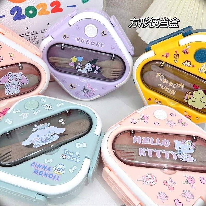 Sanrio Lunch Box Hello Kitty Kawaii MyMelody Kuromi Cartoon Picnic ...