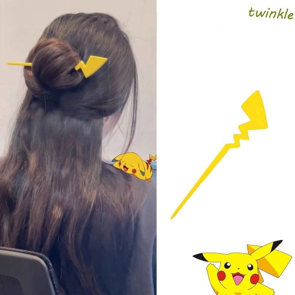 TWINKLE1 Pokemon Pikachu Hairpin, Cartoon Acrylic Pikachu Tail Hair ...