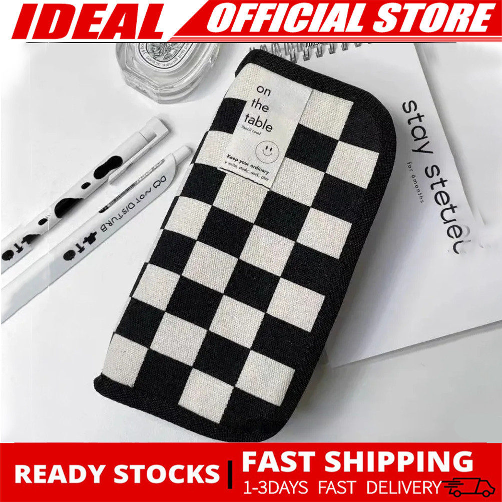 Checkerboard Pencil Case Large Capacity Multifuncion Pencil Bag ...