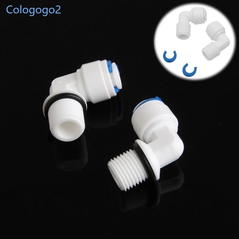 Cologogo2 2 pcs 1 4 Male Elbow Fitting Quick Connector Connection Water ...