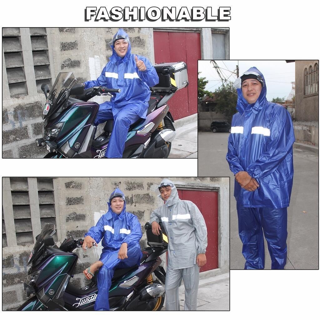 SS Rubberized Titanium Motorcycle raincoat adult Terno freesize makapal ...