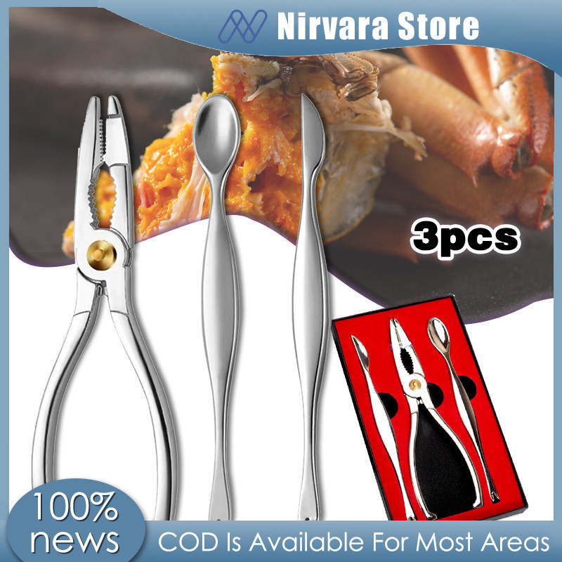 3pcs/set Stainless Steel Crab Eating Tool Set Hairy Crab Eating Tool ...
