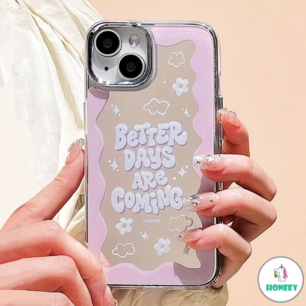 Pink Flower Wave Makeup Mirror Iphone Case Compatible for IPhone 11 15 ...