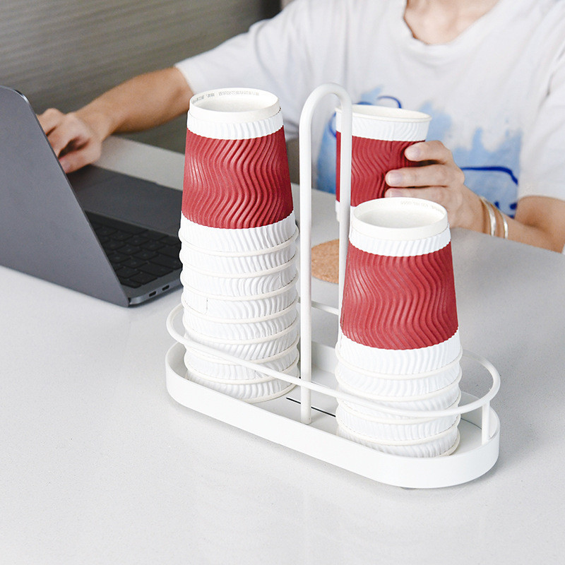 Desktop Disposable Cup Storage Rack Water Bar Countertop Milk Tea Cup ...