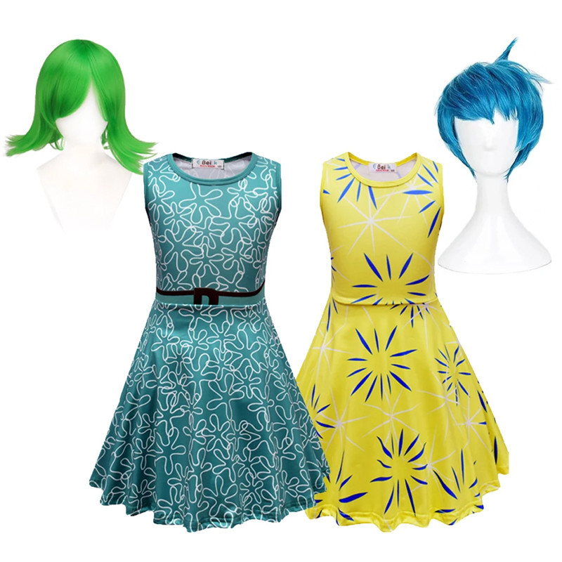 Movie Inside Joy Cosplay Costume Disgust Disguise Cute Birthday Dress ...