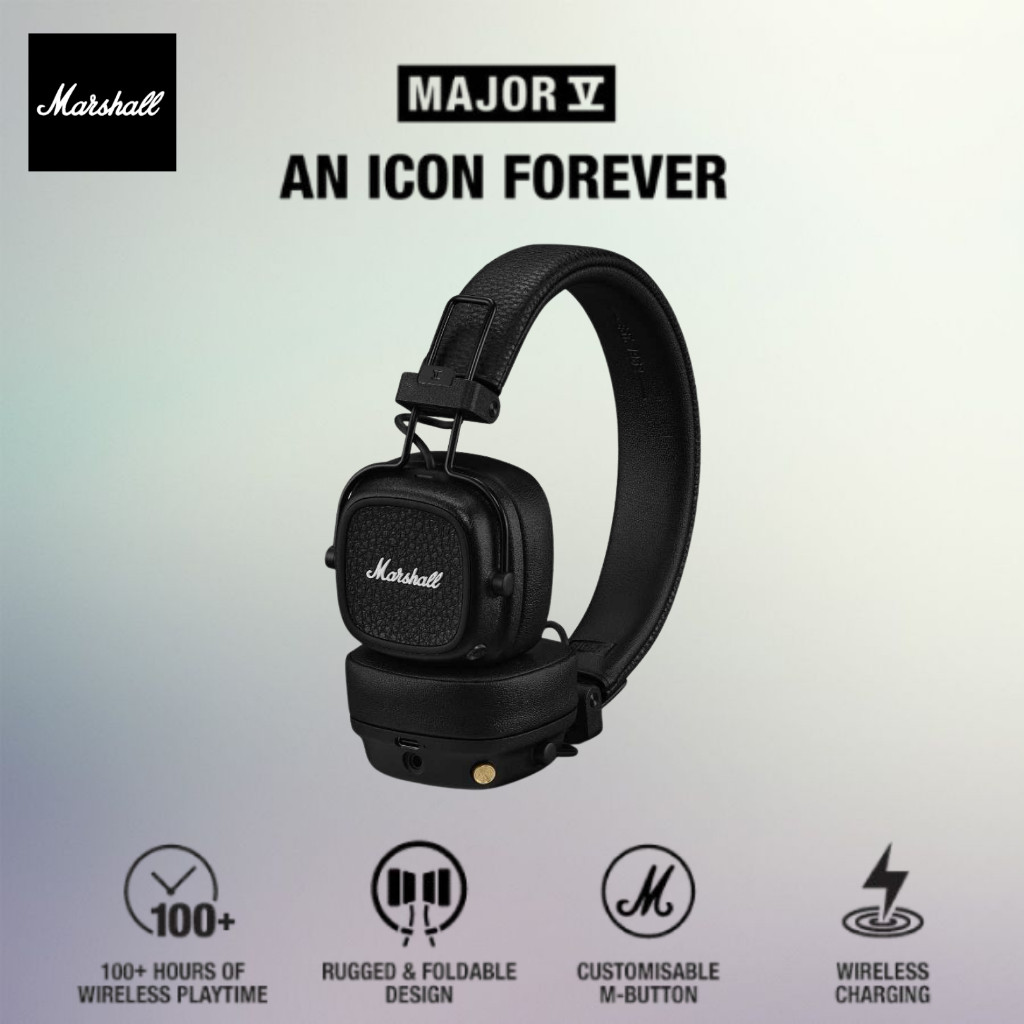 Marshall MAJOR V Bluetooth Headphone Major 5 Wireless Headset Head ...