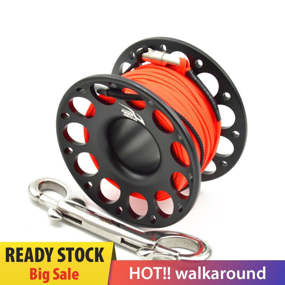 Scuba Diving Spool Finger Reel Double End Hook for Cave Dive Underwater ...