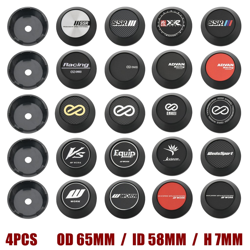 JDM Car Racing 65mm Sport Rim Caps WORK VS EQUIP MEISTER Wheel Center ...