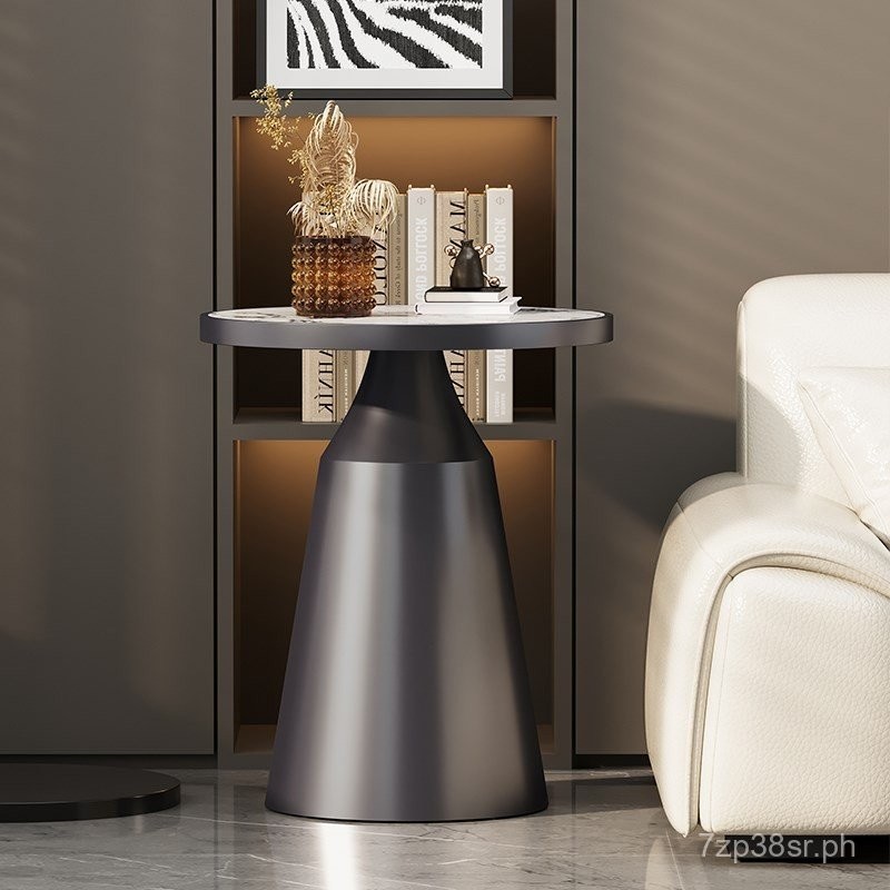 Nordic Light Luxury Side Table Balcony Hotel Small round Table Net Red Rock Board Small Coffee ...