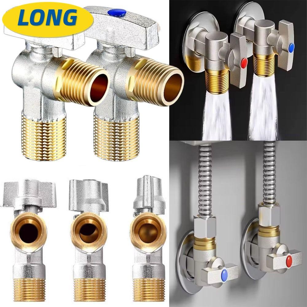 LONNGZHUAN Large Flow Water Stop Valves, Brass G1/2" Inlet Ball Valves ...